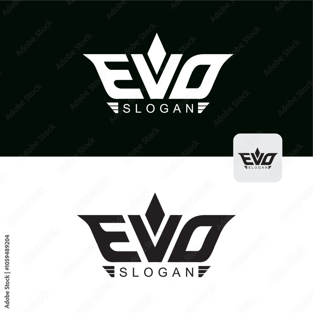 Evo typography logo design business name ideas vector editable Stock ...