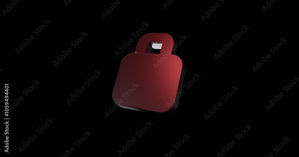 red padlock shield concept, 3d cyber security concept and high severity ...