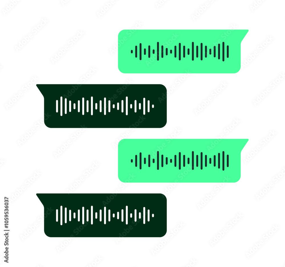 Voice message bubbles icons representing voice notes and audio messages ...