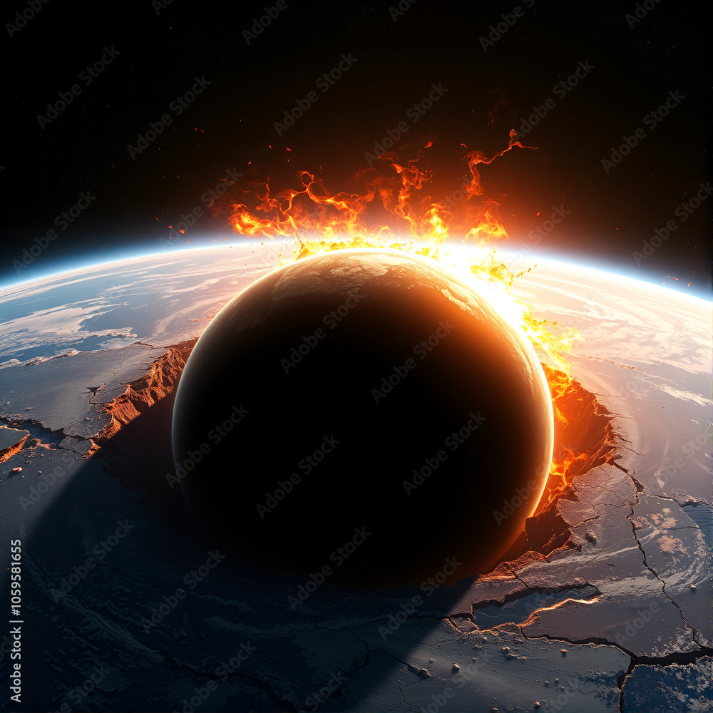 Realistic depiction of earth being consumed by a massive black hole ...