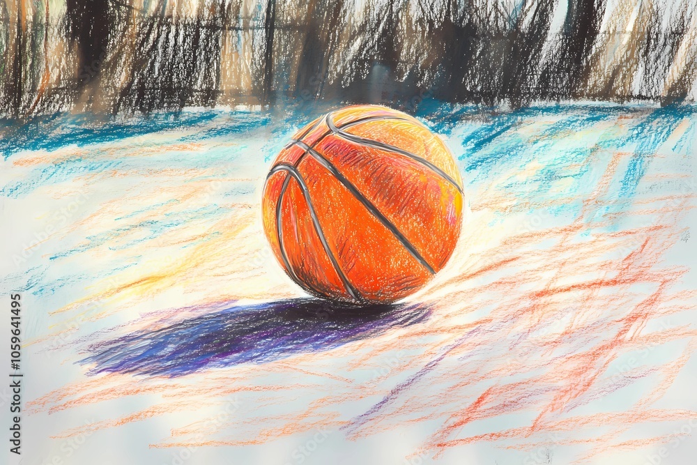 Basketball-themed backdrop , with rich colors and subtle shading, ideal ...