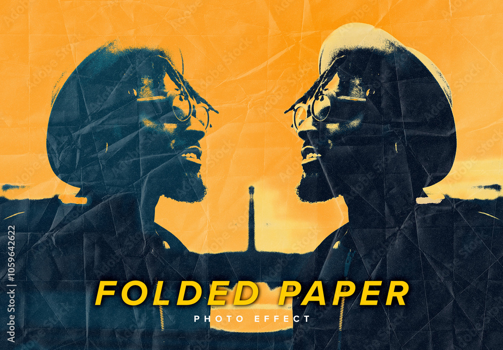 Folded Paper Image Effect Mockup Stock Template | Adobe Stock