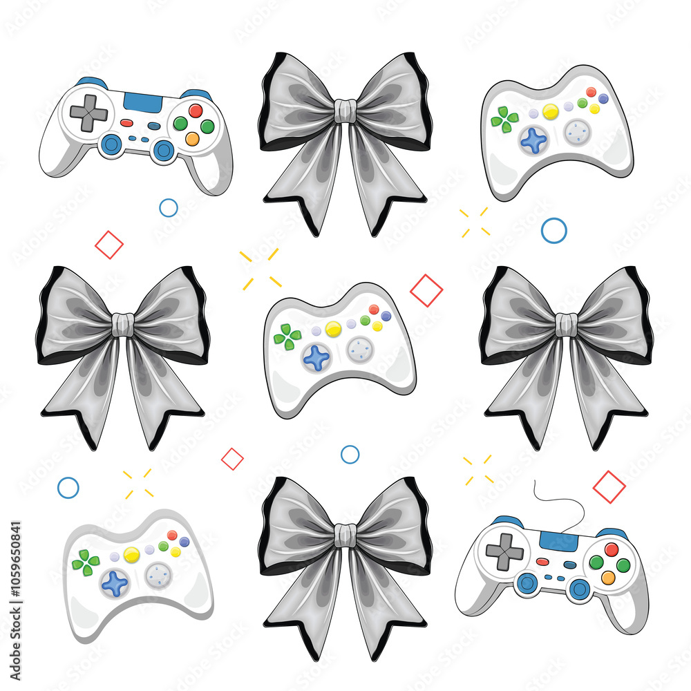 Ilustração do Stock: Coquette bow gamer png, eat sleep game repeat SVG ...
