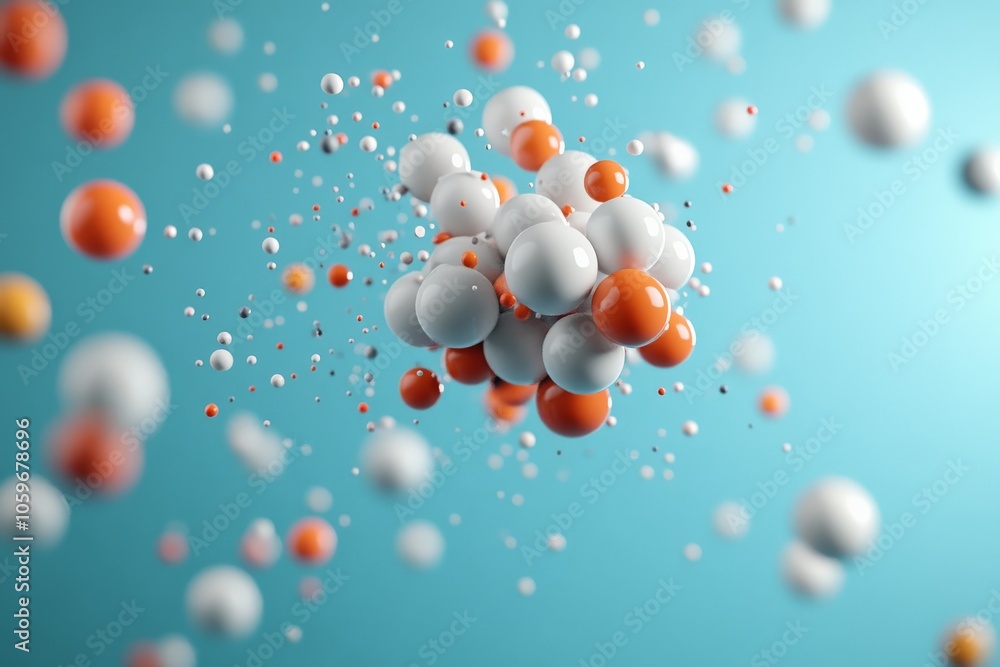 Floating spheres of various sizes and colors capture a bold presence ...