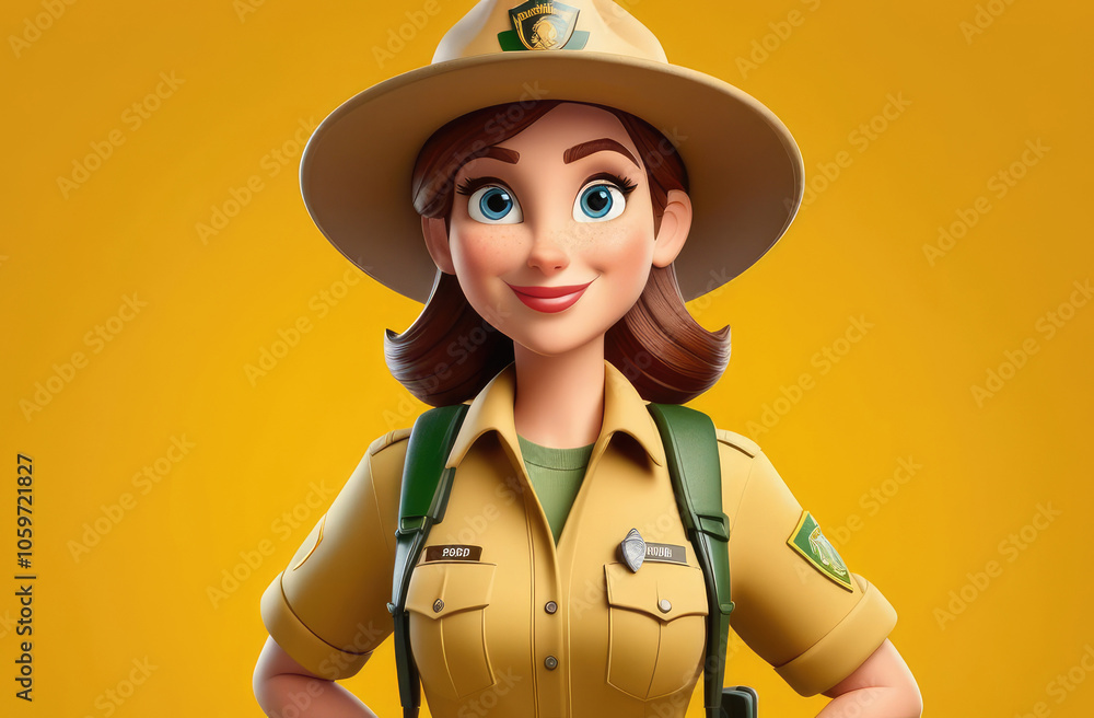 outdoor adventures, wildlife protection and exploration. cheerful ...