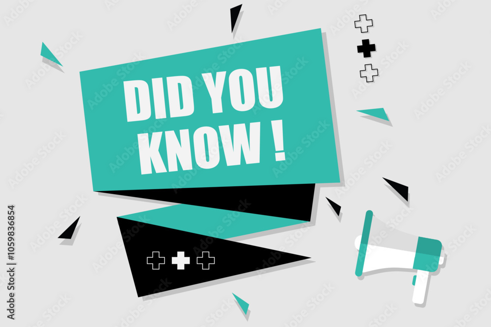 Vector banner. Megaphone with did you know speech bubble. Loudspeaker ... Vector banner. Megaphone with did you know speech bubble. Loudspeaker ...