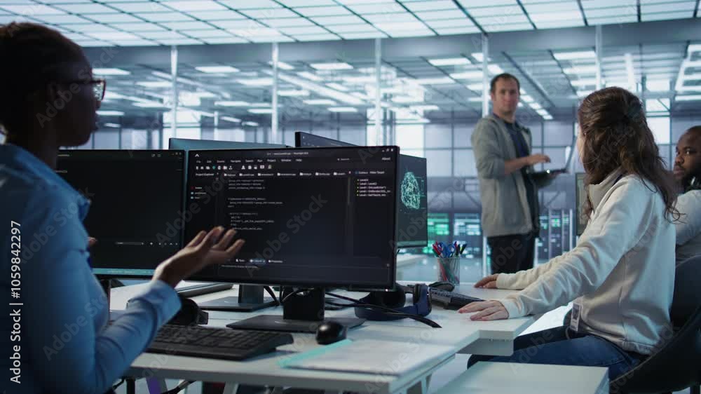 Angry woman getting computer crash while trying to fix error in high ...