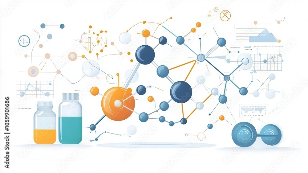 Molecular bonding diagram of organic reaction, chemical transformation ...