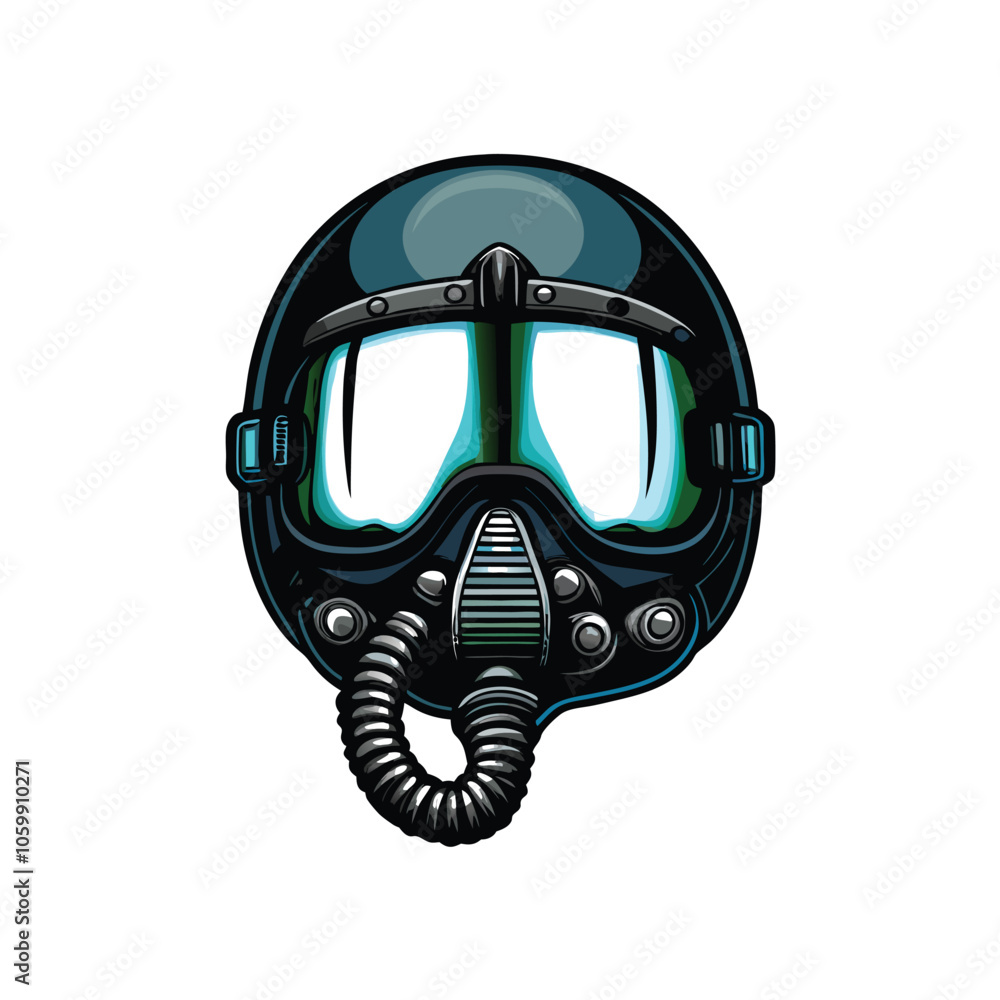 Create a highly detailed and realistic vector illustration of a pilot's ...