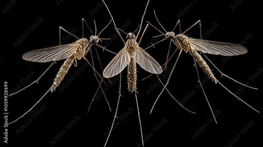 Surreal Abstract Representation of a Swarm of Mosquitoes Against a ...