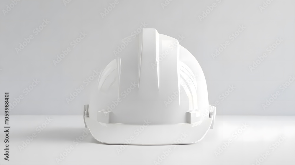 Isolated white construction helmet in a mockup style, front-facing and ...
