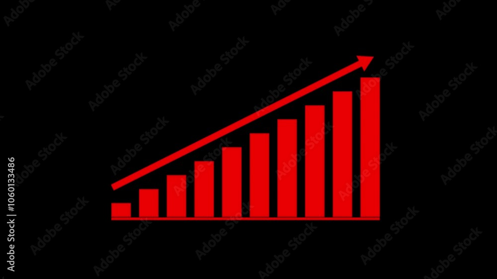 Growing Annual Business Chart. translucent, Alpha Channel. Animated ...