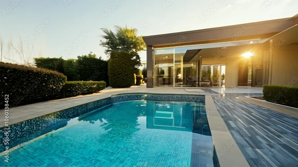 House Pool Large Front yard residence exterior landscape architecture ...