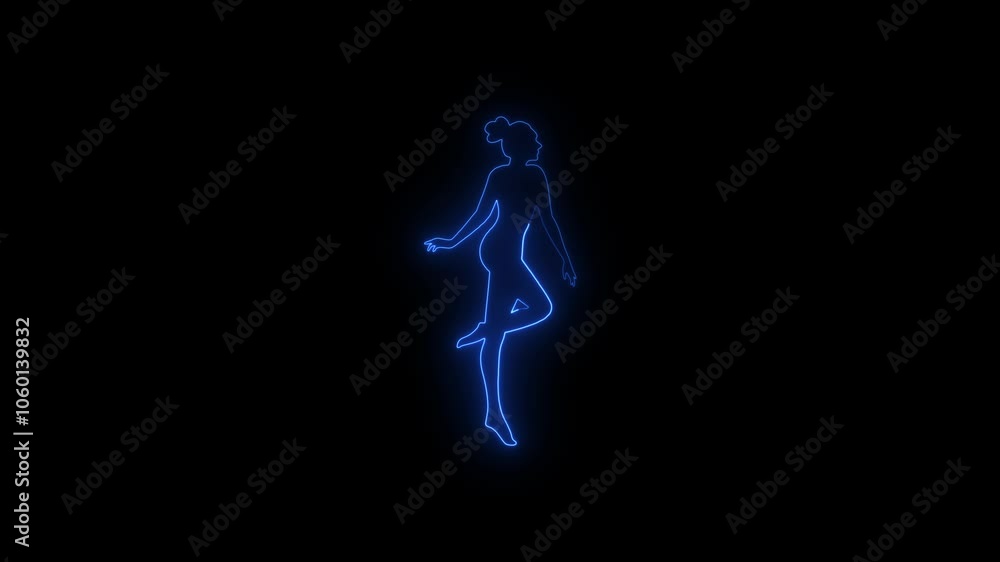The perfect female figure is very beautiful.incendiary girl in neon ...