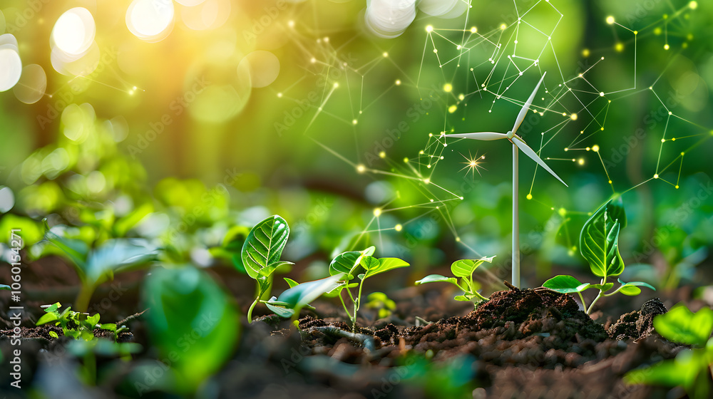 Green energy resources concept. Symbolizing renewable energy sources ...