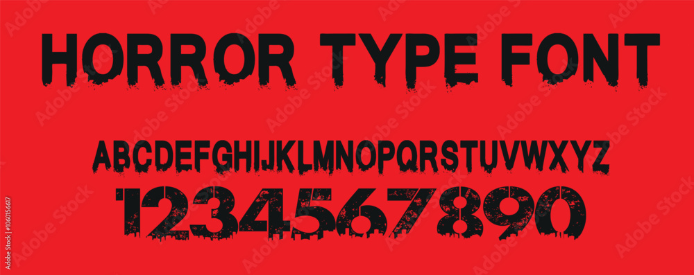 Vetor de Horror dark lettering tattoo vector type font. grunge style ...