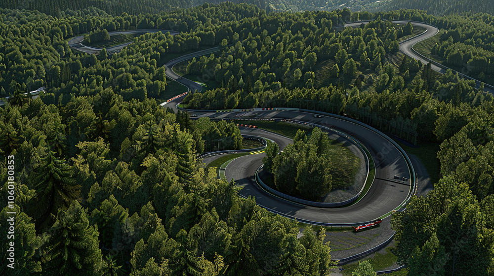 Aerial View of Nürburgring Nordschleife Track Layout Amidst Dense Green ...