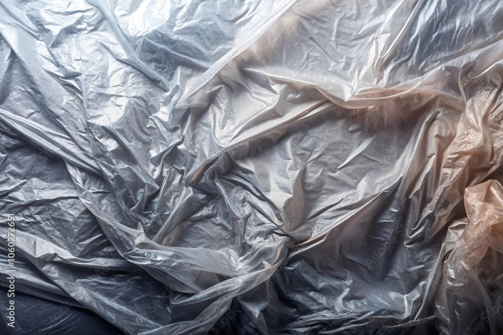 gradient gray plastic wrap overlay backdrop crumpled and draped ...