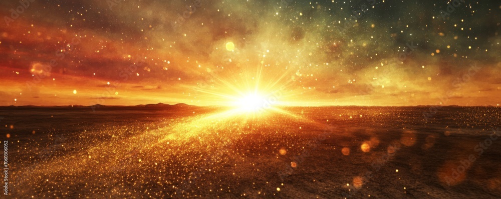 Golden Dust Path to the Sun A Digital Painting of a Mystical Landscape ...