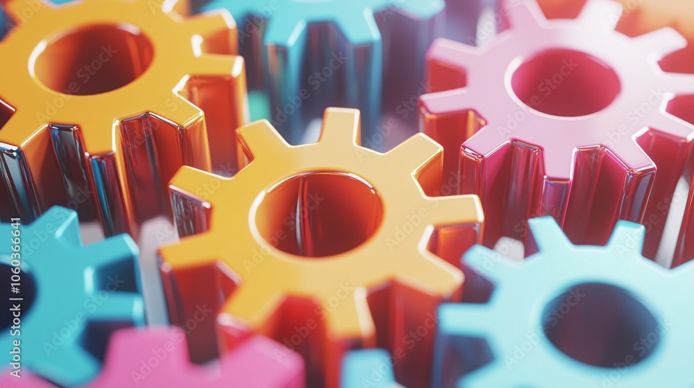 Colorful Overlapping Cogs and Wheels in a Collaborative System with ...
