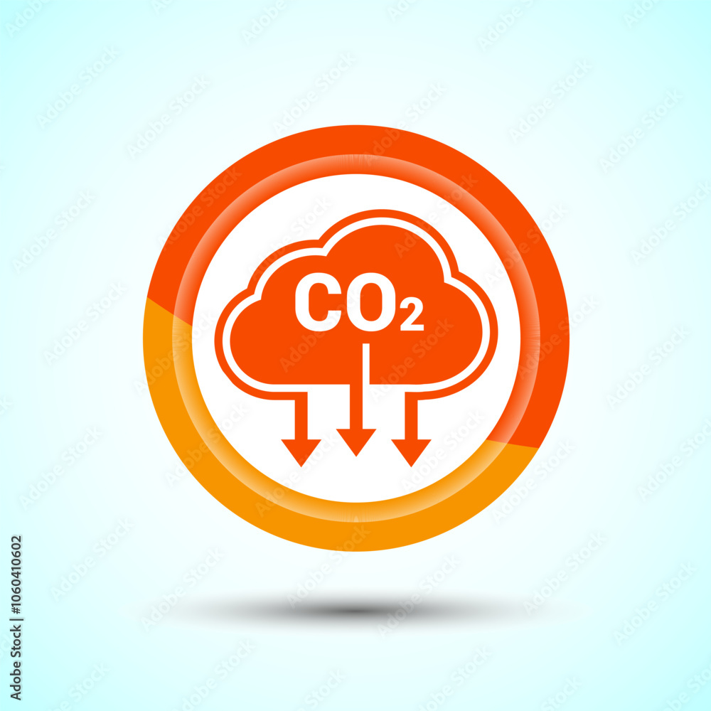 Carbon dioxide icon design illustration, Reduce co2 gas icon, Orange ...