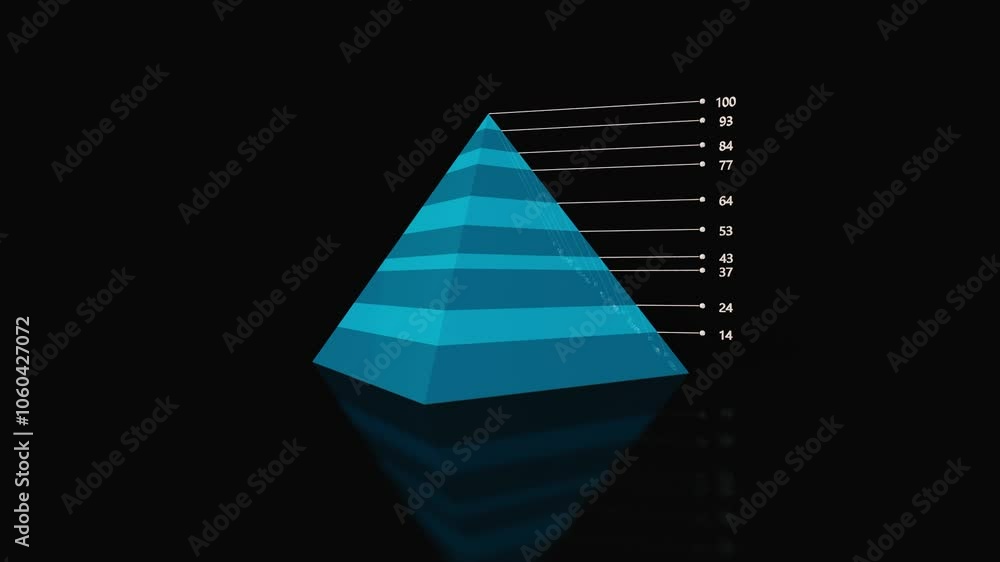 Pyramid Graph and Chart 3D animation, suitable for financial reports ...