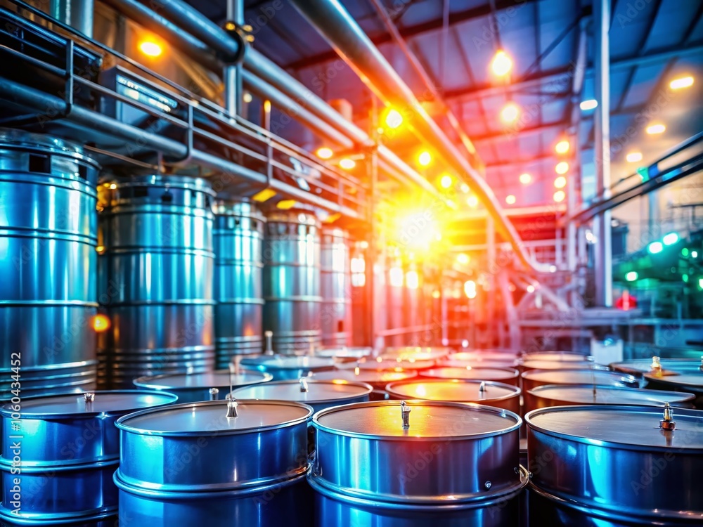Bokeh Effect on Drums of Propylene Glycol in a Chemical Manufacturing ...
