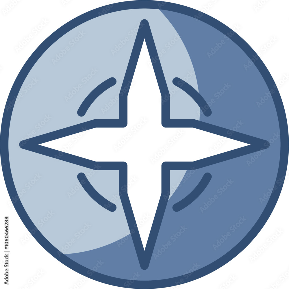 navigation vector icon, transparent background. replaceable blue color ...
