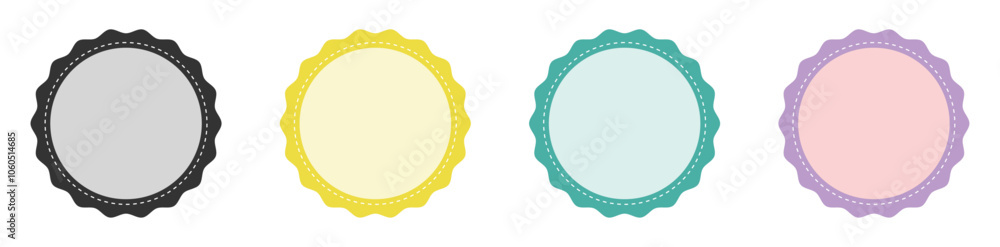 Circle frame vector icon set in different color. Collection of empty ...