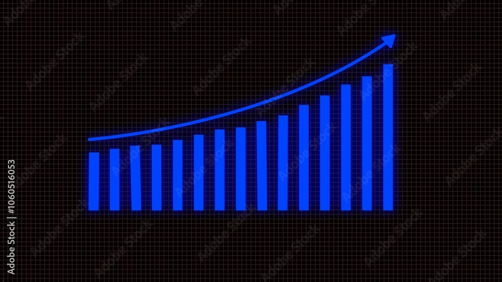 business trading graph investment growth 2024 year on blue background ...