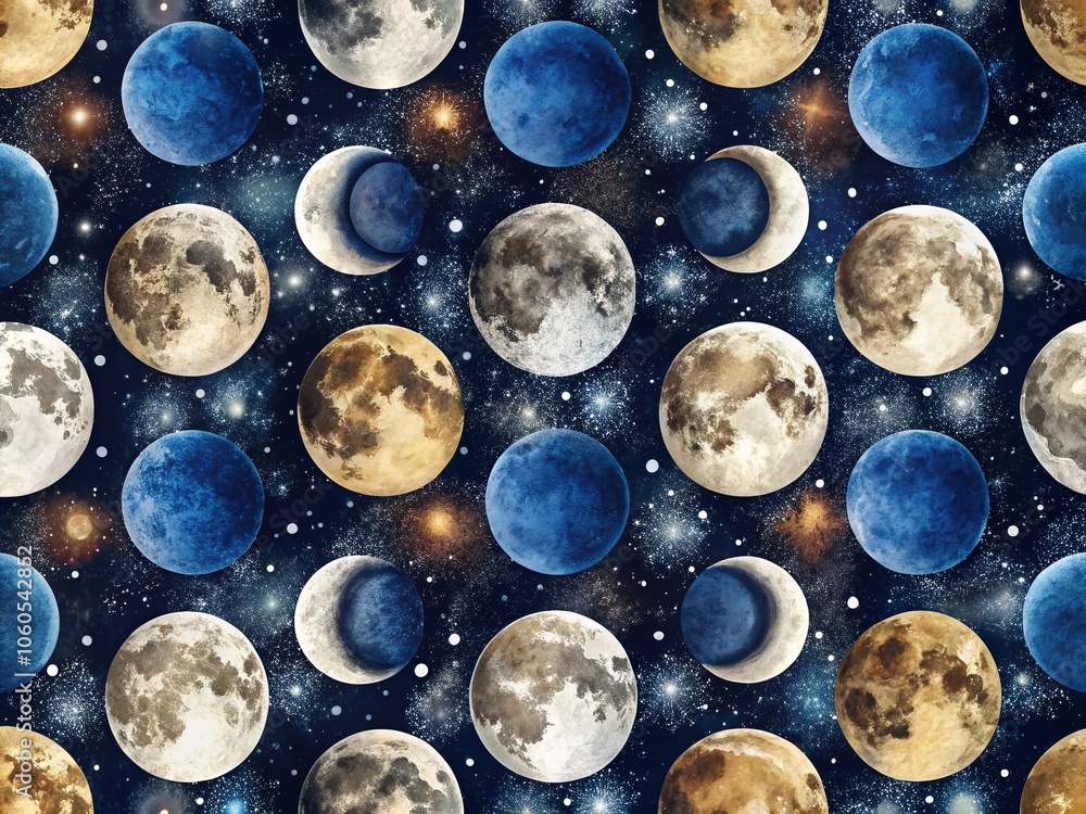 Enchanting Seamless Moon Patterns for Night Backgrounds - Aesthetic ...