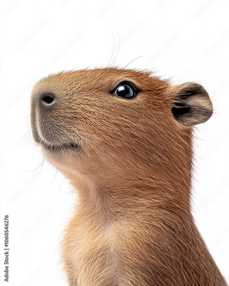 Mystic portrait of baby Capybara, copy space on right side, Headshot ...