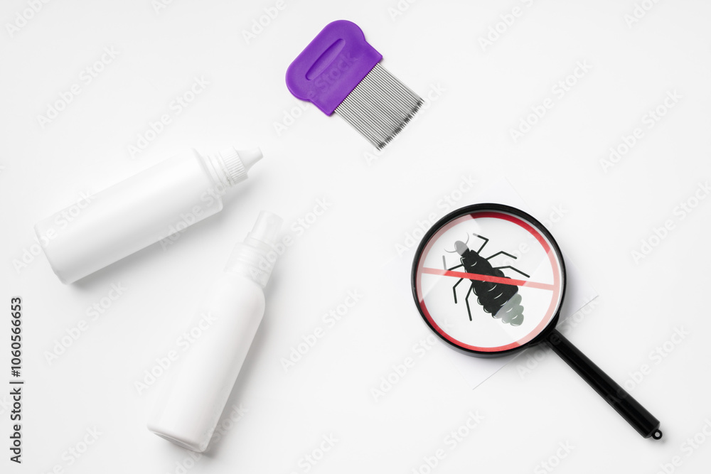 Tools for inspecting and treating lice infestations at home with a ...