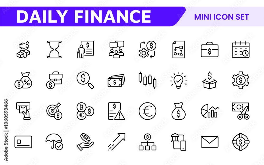 Personal Finance Icon Set. Sleek and intuitive icons for budgeting ...