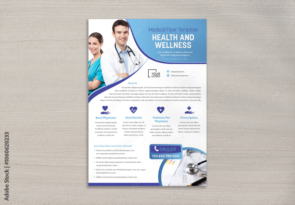 Health Flyer Layout Stock Template | Adobe Stock