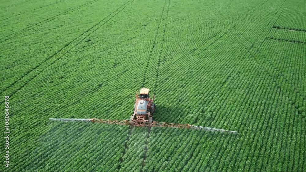 Sprayer Applying Fungicide/Herbicide/Insecticide in Soybean Fields of ...