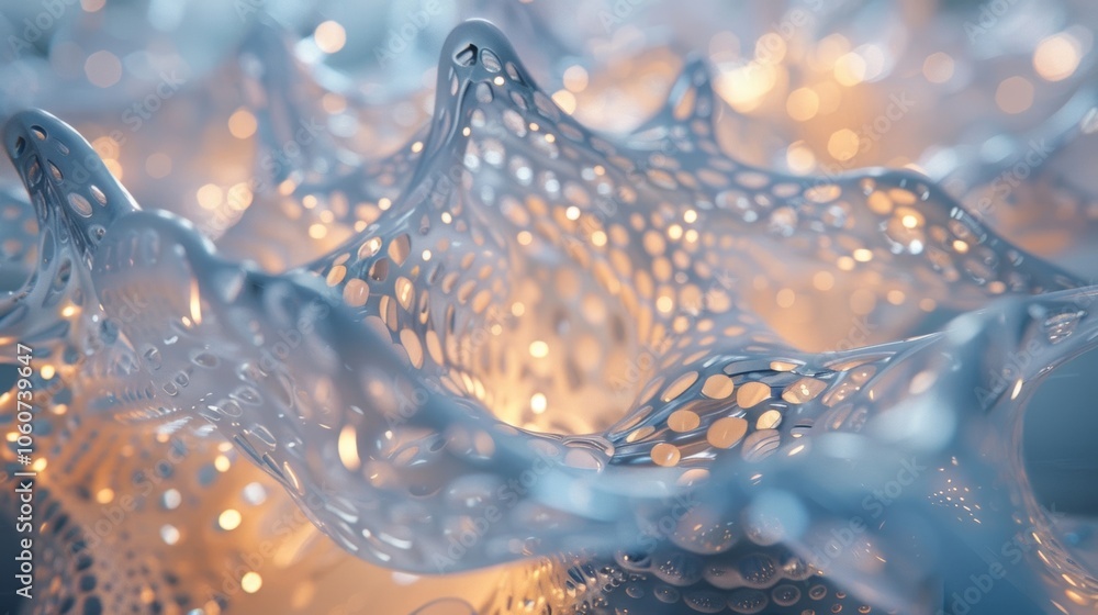 The closeup of a light installation captures the ethereal and dreamy ...