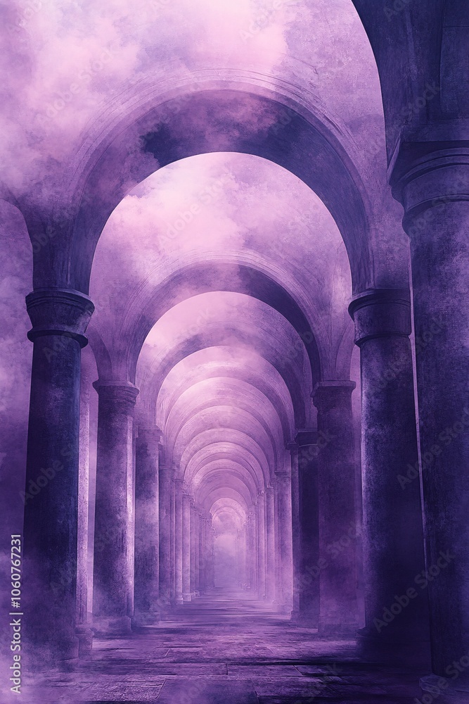 Mysterious pathway unveils enigmatic journey through ethereal columns ...