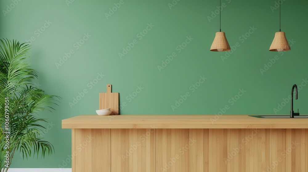 Openconcept bamboo kitchen, large island with bamboo finish, pendant ...