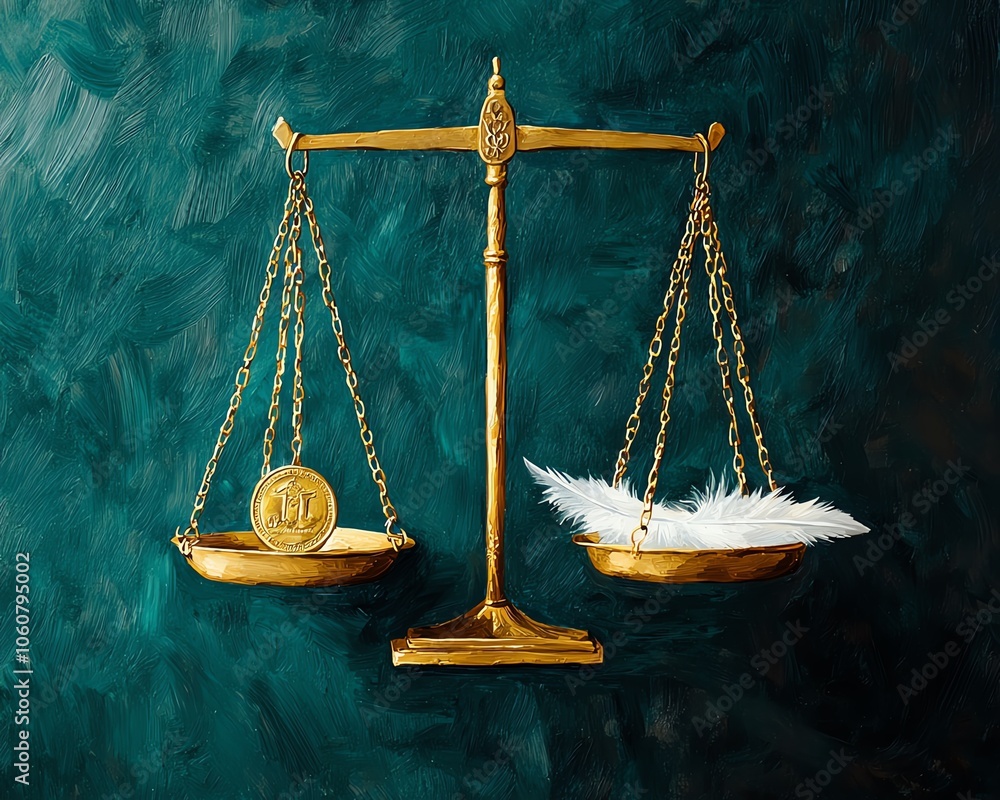 Symbolic balance scale representing justice, truth, and fairness with ...