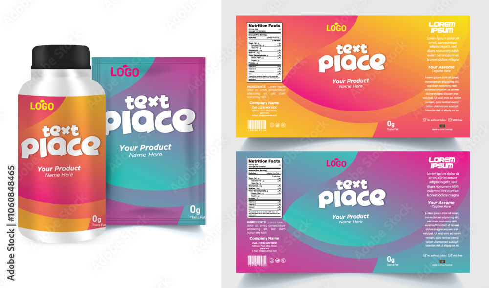 label design, soft drink bottle label design. Soda can vector. Energy ...