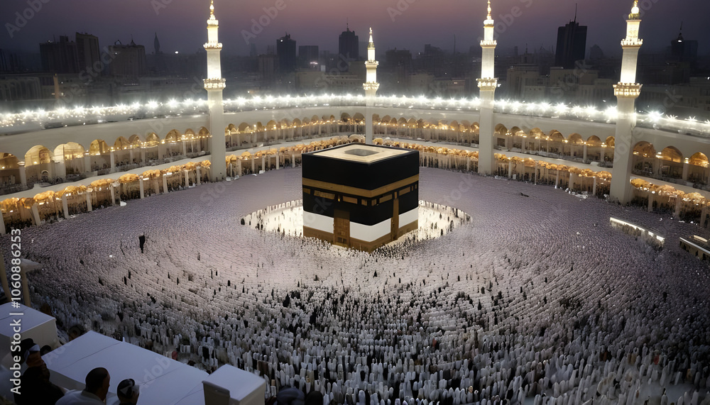 Great Mosque of Mecca,Masjid al Haram in Mecca,Saudi Arabia ilustração ...