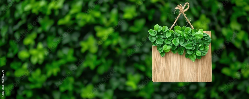 A greenwashing protest sign with eco-friendly logos on plastic waste ...