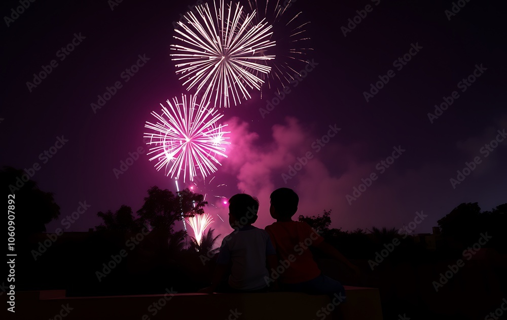 Child wonderment as they watch their first New Year fireworks display ...