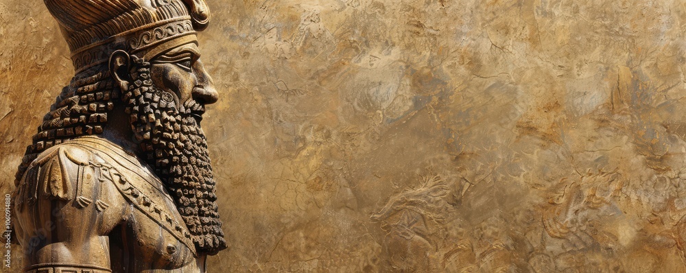 Detailed relief of Gilgamesh, the legendary Sumerian demigod, from ...