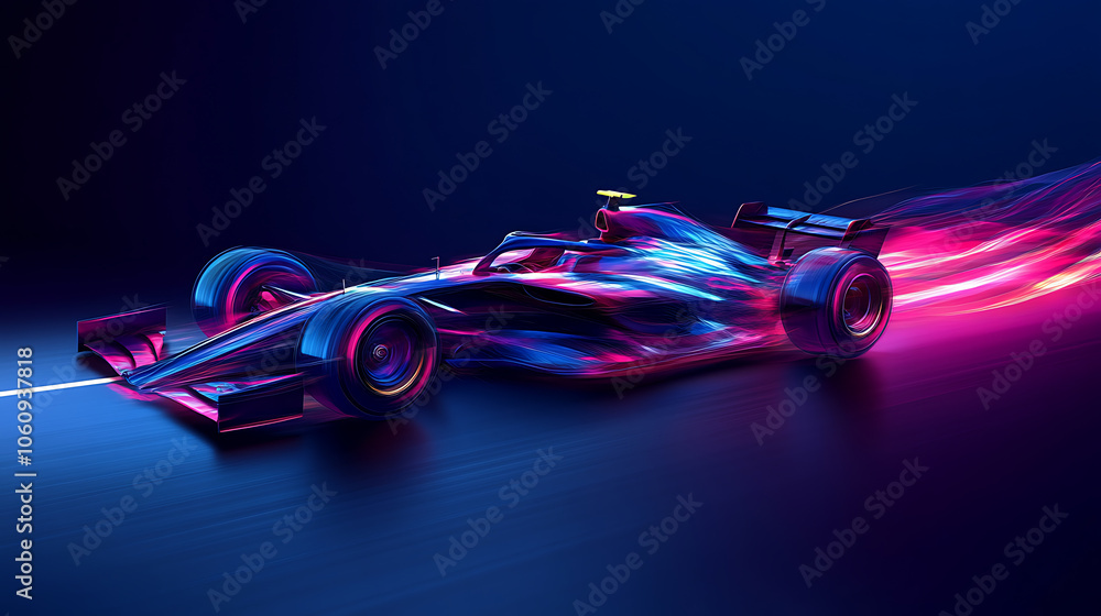 Formula One f1, Abstract vector 3d f 1 bolide racecar on speedway, Fast ...