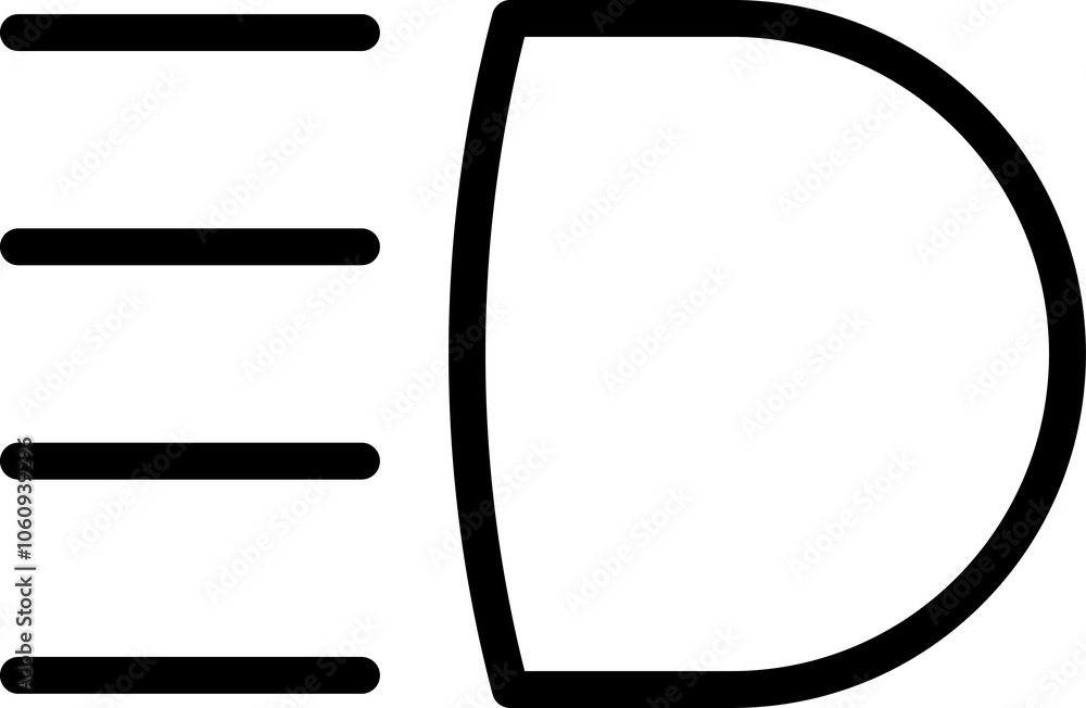 Headlight, light indicator dashboard icon. Vector high beam. Car light ...