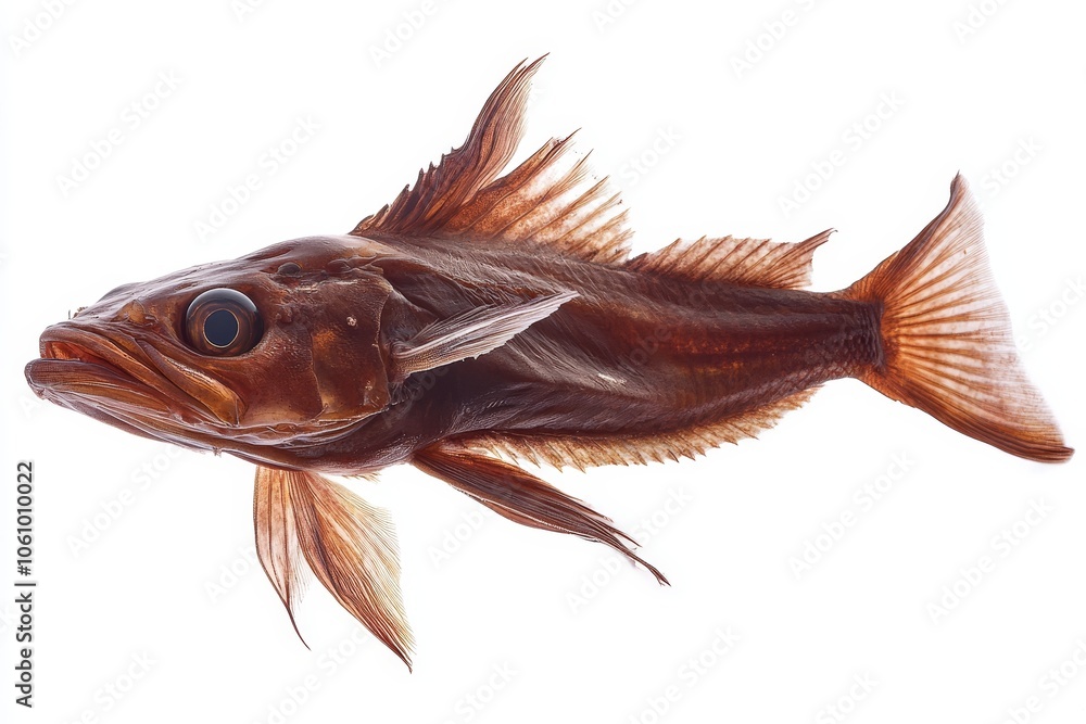 Deep Sea Fish Isolated on White Background, a striking image of a deep ...