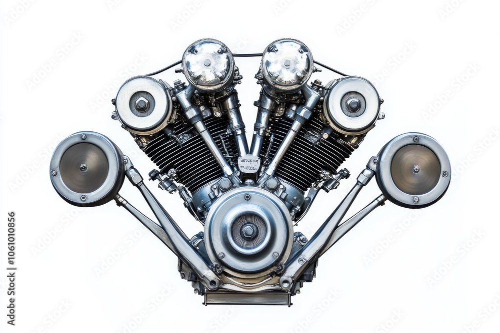 A close-up view of a meticulously crafted opposed-piston engine ...