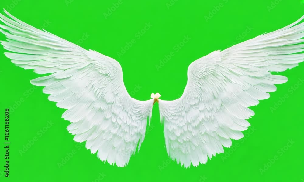 Angel wings animation isolate on green screen background Stock Video ...